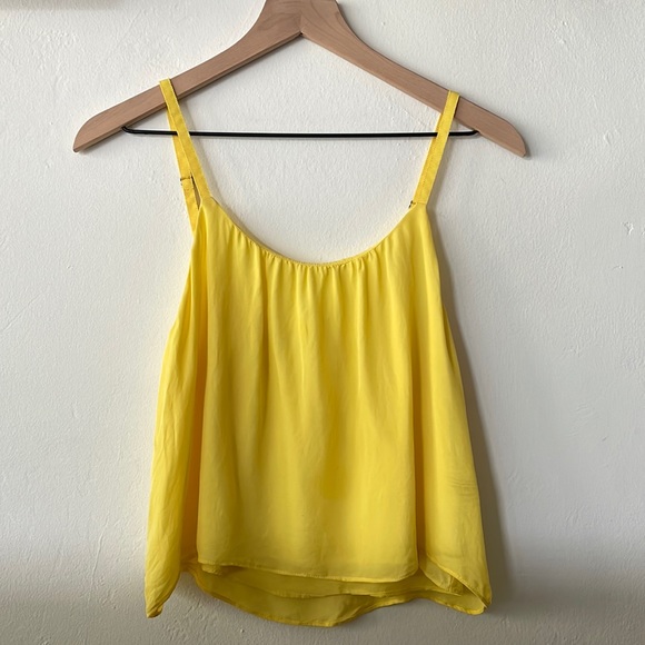 Alice + Olivia | Tops | Alice Olivia Yellow Silk Square Neckline Top ...